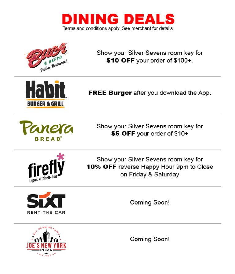 Dining Deals and Offers - Silver Sevens Casino